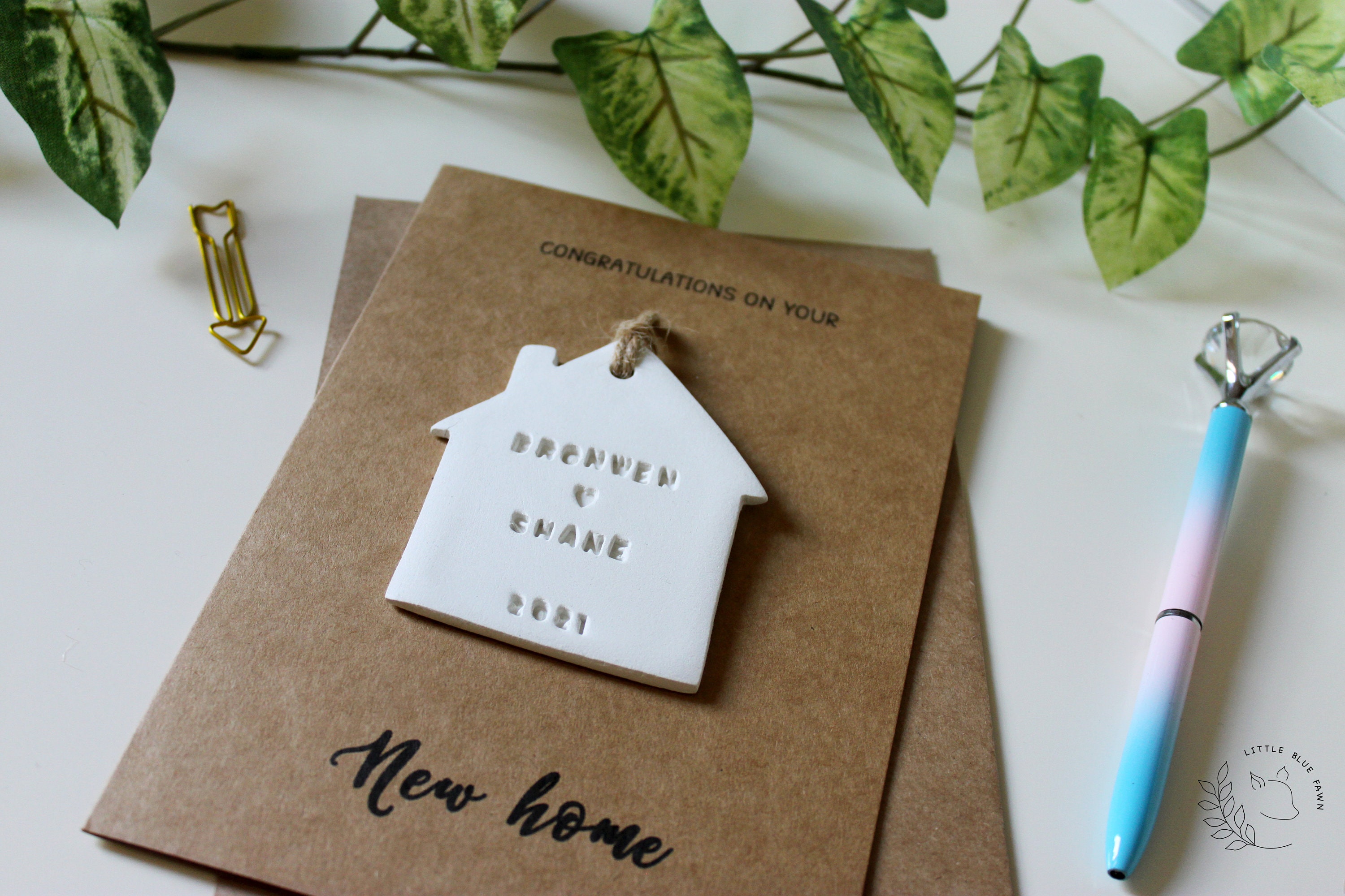 Personalised New Home Card, Personalised Hanging Keepsake, First Home ...