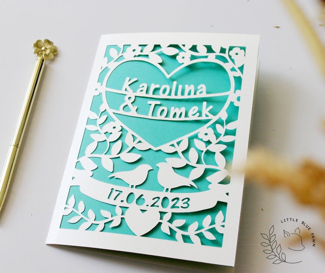 Personalised Wedding Card, Customisable Papercut Wedding Card, Paper ...