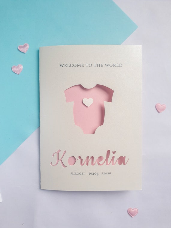 Personalised New Baby Card With Birth Details Welcome to the - Etsy