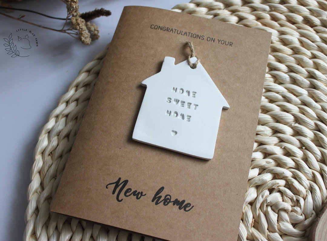 New Home Card, Home Sweet Home Card With a Keepsake, Hanging Keepsake ...
