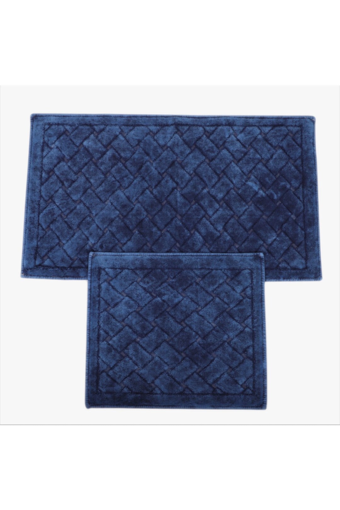 Bath Mat Navy Blue Color Bath Rugcotton Washable Bath Mat - Etsy