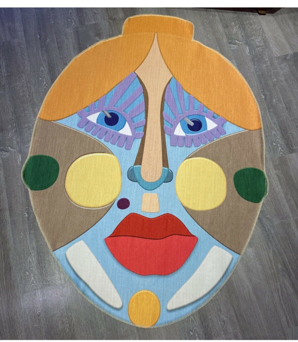 Colorful Face Pattern Carpet Decorative Rug Woven Floor Rug | Etsy