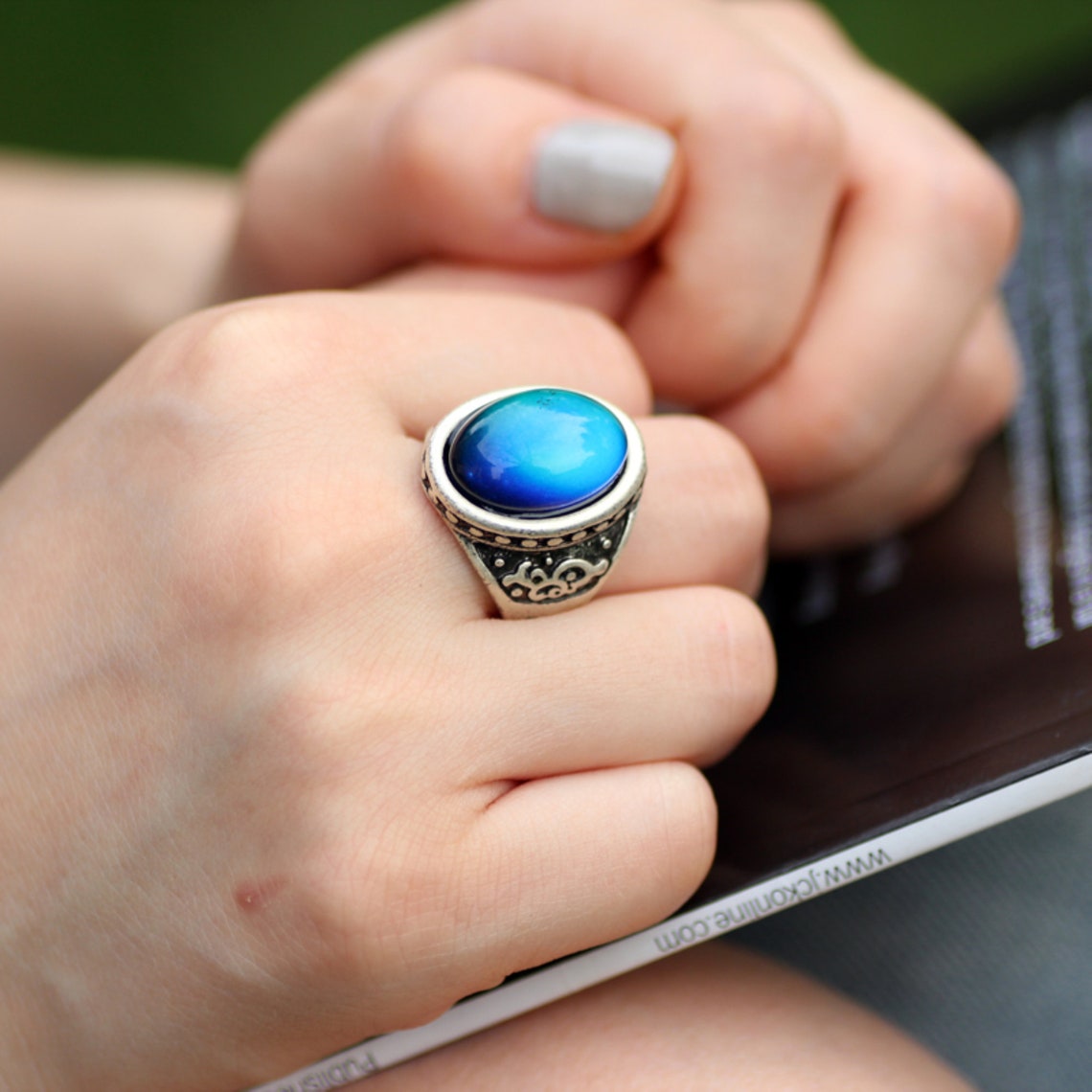 Oval Mood Stone Antique Silver Plated Color Change Mood Stone | Etsy