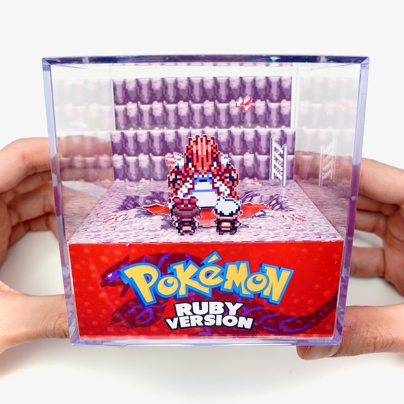 Pokemon Ruby Groudon DIY Diorama Cube Papercraft Shadowbox - Etsy España