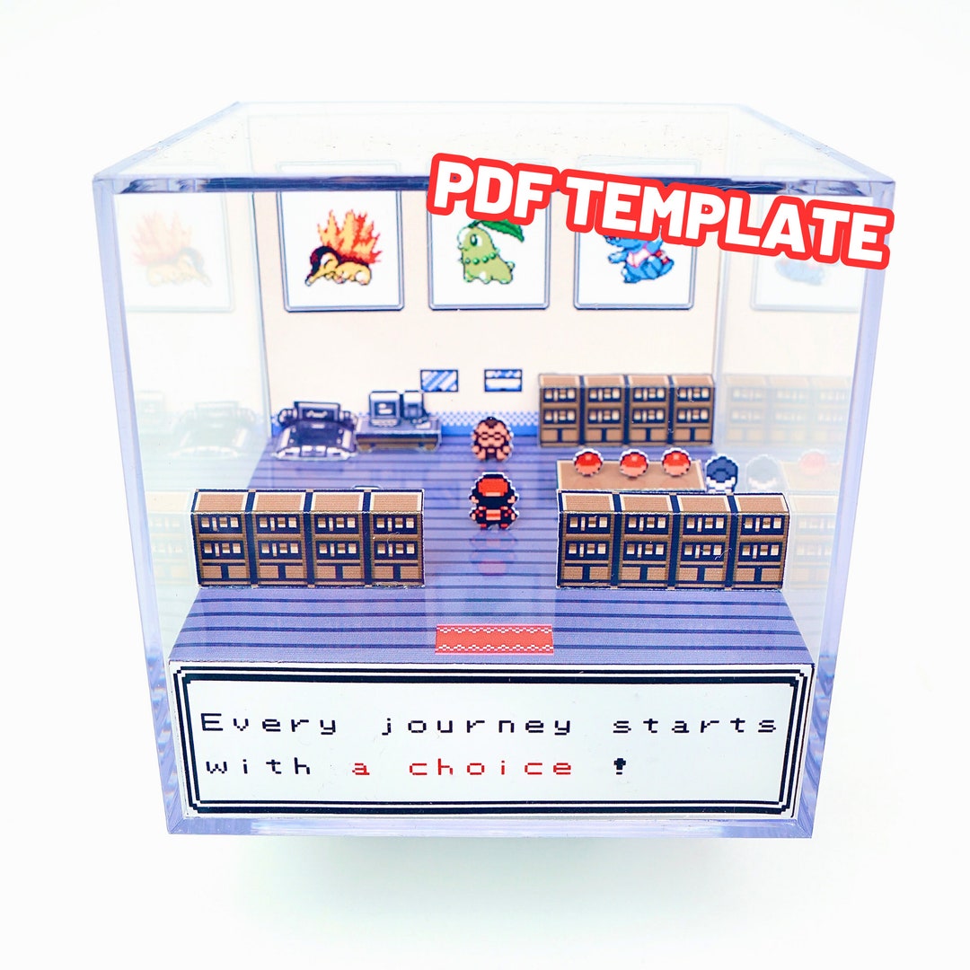 Pokemon Elm Lab Gold Silver Crystal Diorama Cube - DIY Papercraft ...