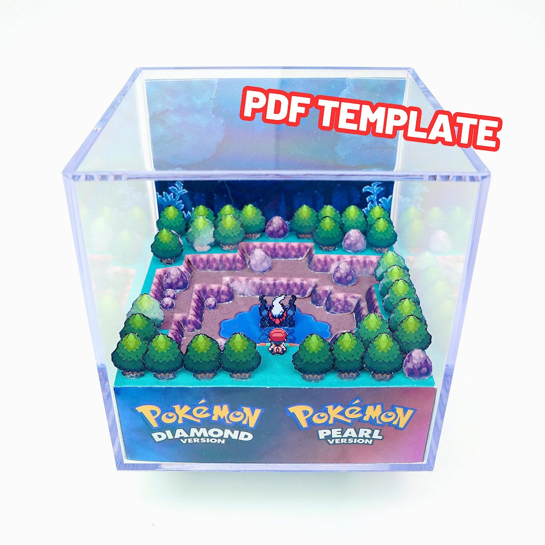 Pokemon Darkrai Island Diorama Cube Diamond Pearl DIY Papercraft Shadowbox - Pokemon Retro Gamer ...