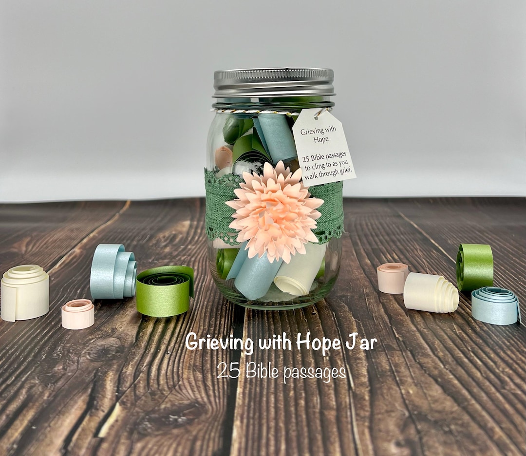 Grieving With Hope Jar: 25 NIV Bible Passages, Sympathy Gift - Etsy
