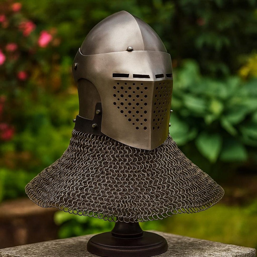 Spoleto Bascinet Helmet: 18 Gauge Steel Medieval Knight Armor - Etsy
