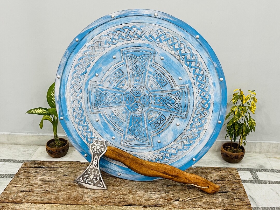 Medieval Viking Shield Celtic Cross Shield Norse Shield, Custom Wooden ...