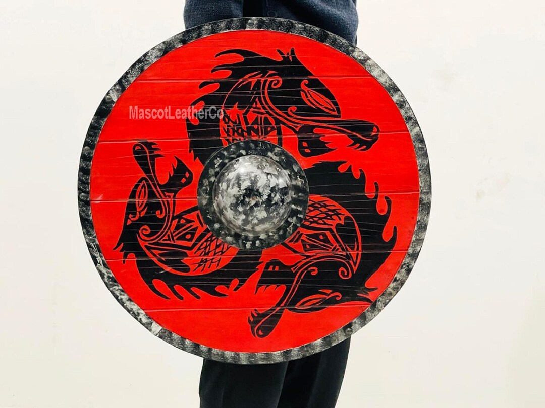 Medieval Viking Shield Wolf Authentic Battleworn Viking Shield Norse ...