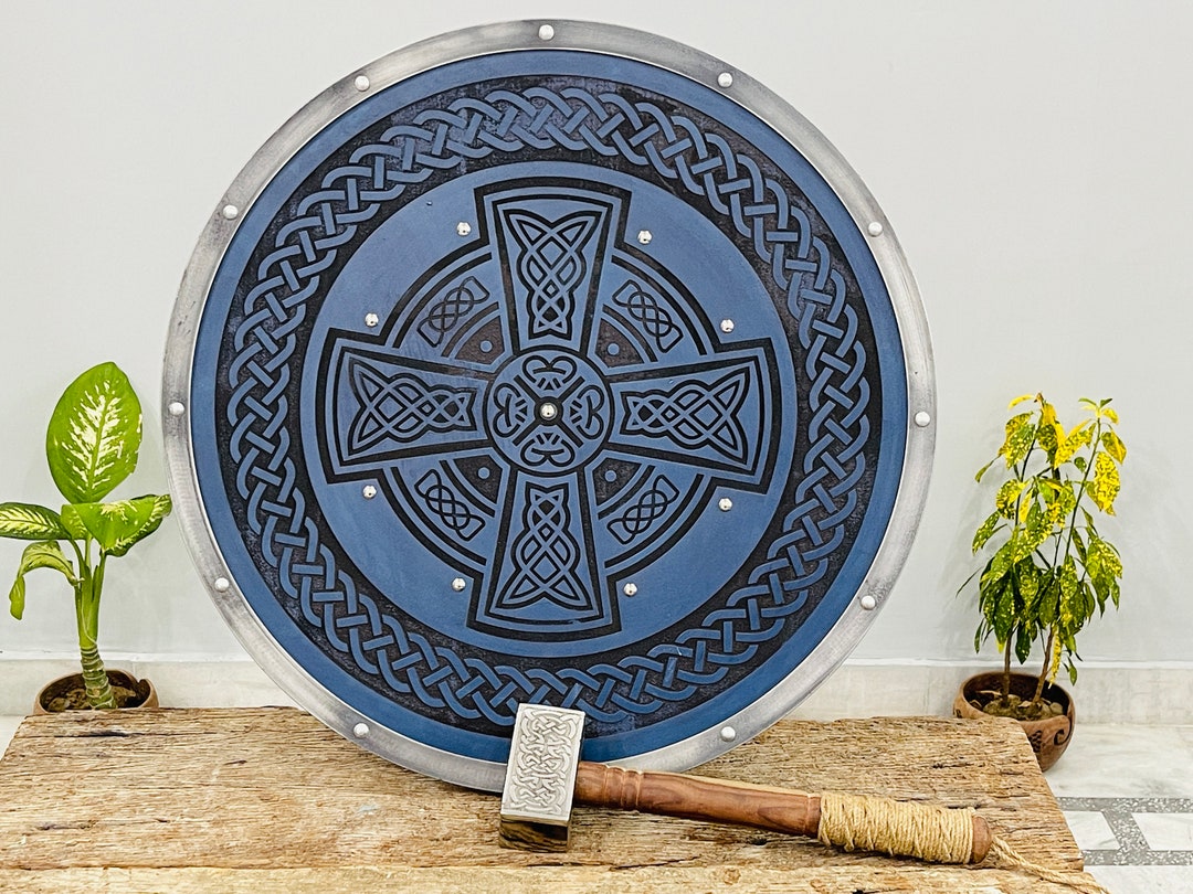 Medieval Viking Shield Celtic Cross Shield Norse Shield, Custom Wooden ...