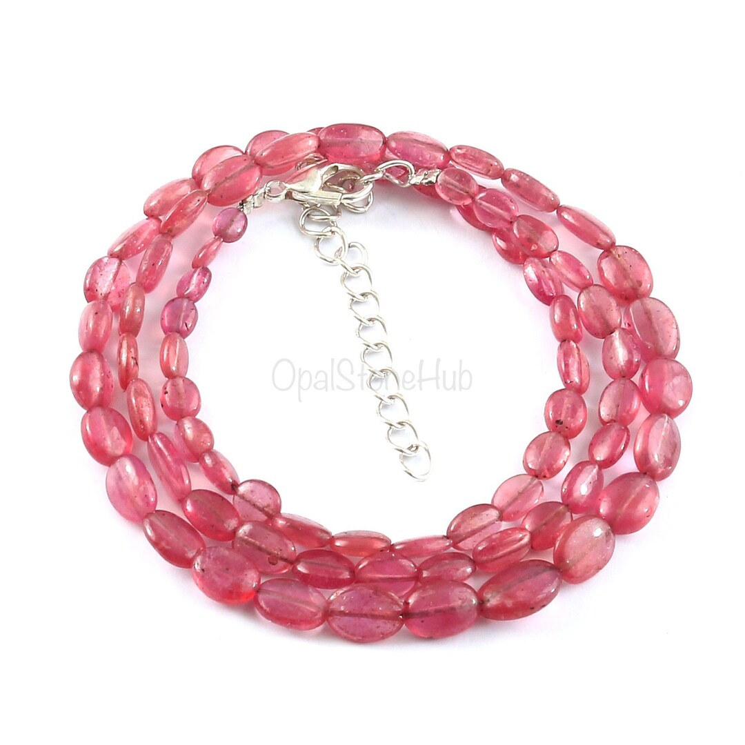 Natural Ruby Beads Necklace, Genuine Ruby Nuggets Beads Necklace ...