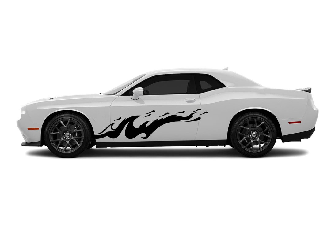 Flame Waves Vinyl Decals Fits Dodge Challenger Sxt Rt Gt Srt Scatpack ...