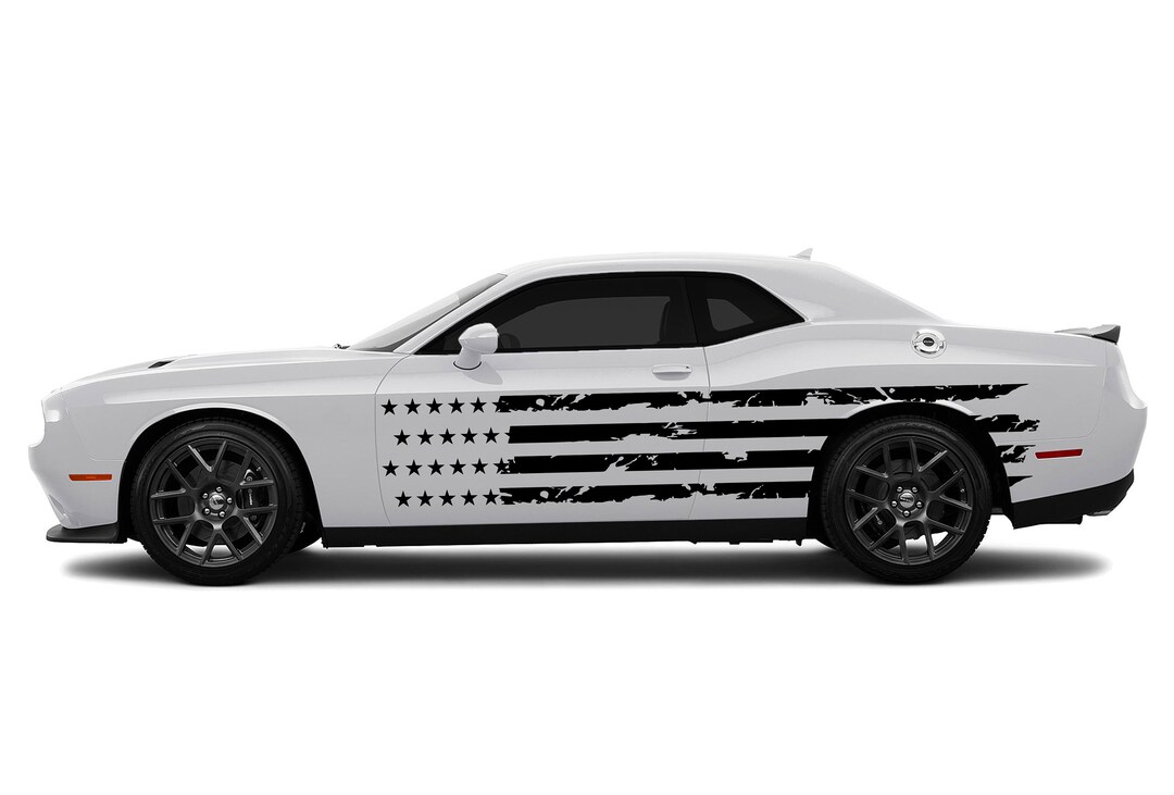 Stripes and Stars Large Vinyl Decal Graphics Fits Dodge Challenger Sxt ...