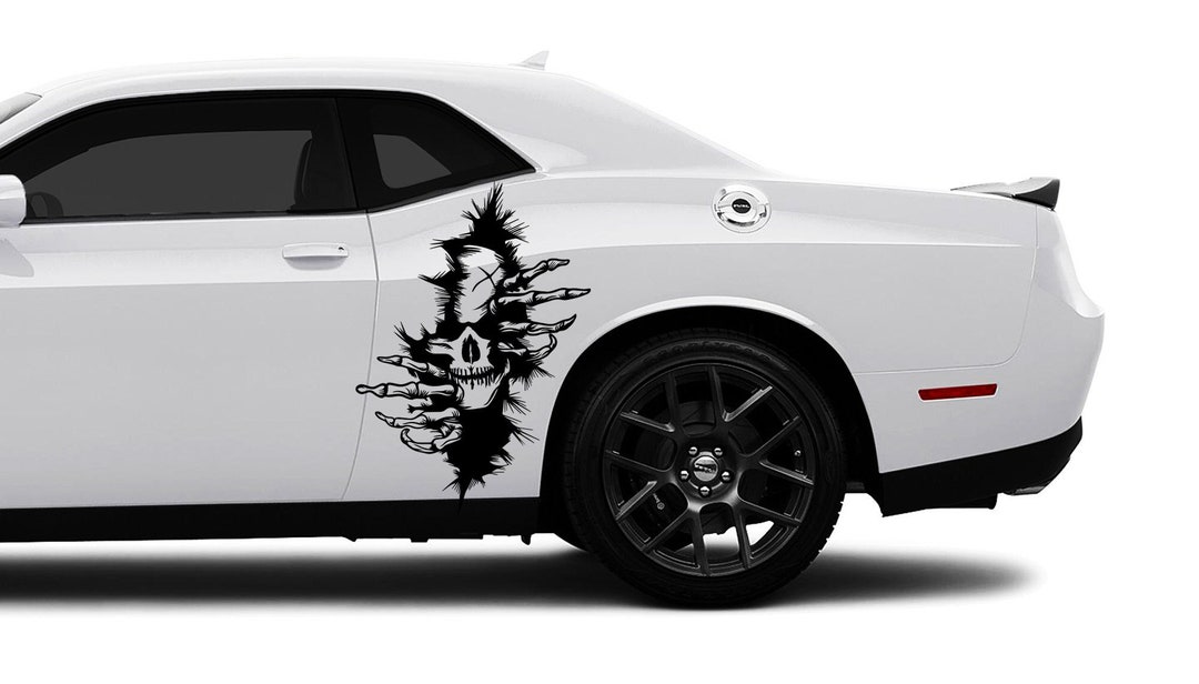 2 Head Reaper Skull Large Claws Side Car Vehicle Vinyl Graphics Decals ...