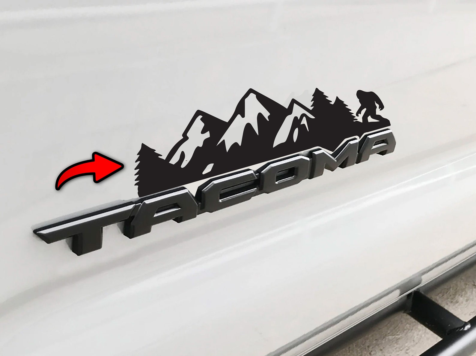 Big Foot Decal Evergreen Decal Forest Decal Over the Badge - Etsy