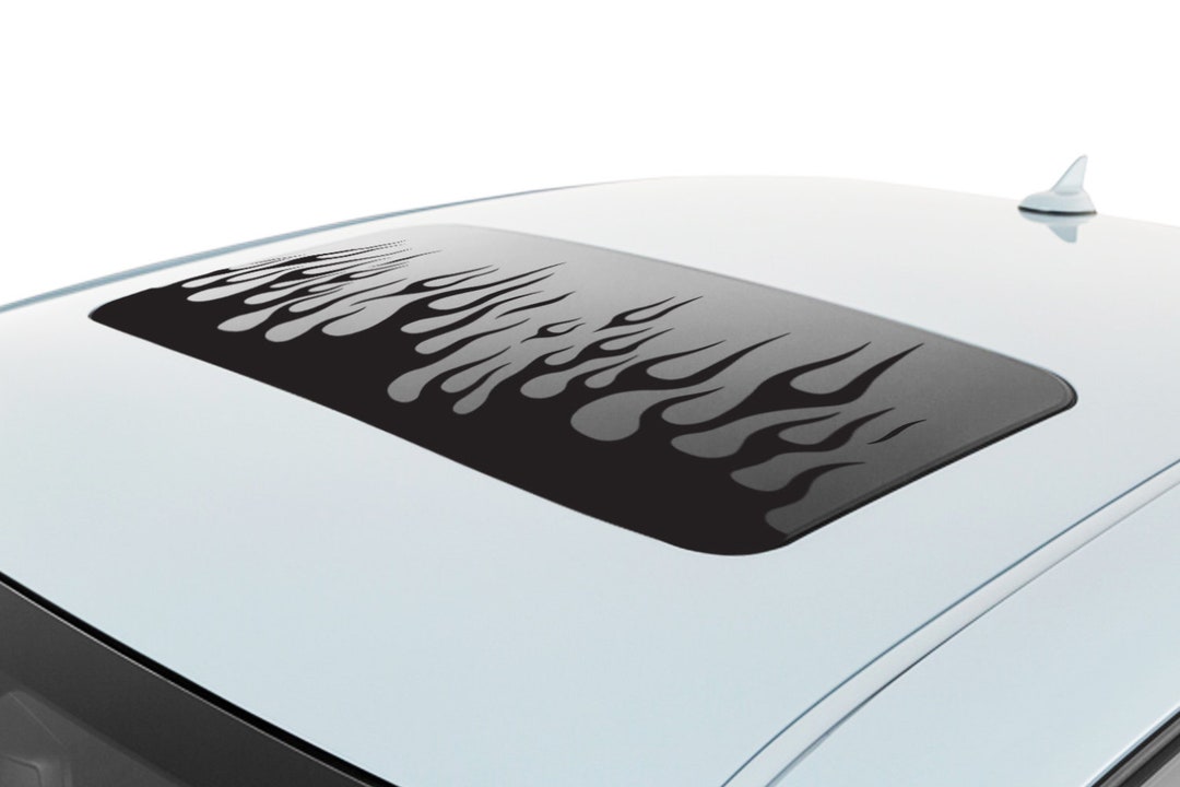 Flames Sunroof Flag Vinyl Decal Fits Dodge Challenger and Charger Sxt ...