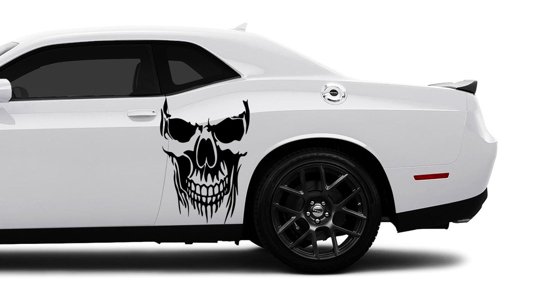 Head Skull Large Side Car Vehicle Vinyl Graphics Decals Fits Dodge ...