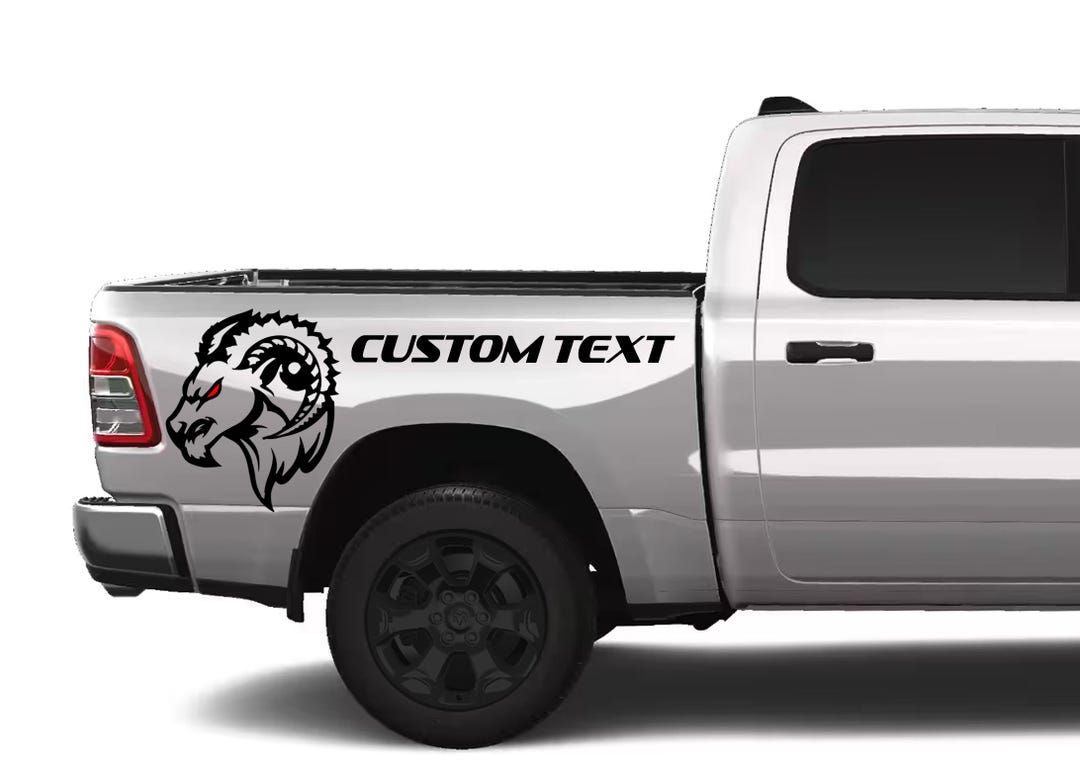 Angry Ram With Custom Text Decals Fits Dodge Ram 1500 2500 Rt Trx Rebel ...