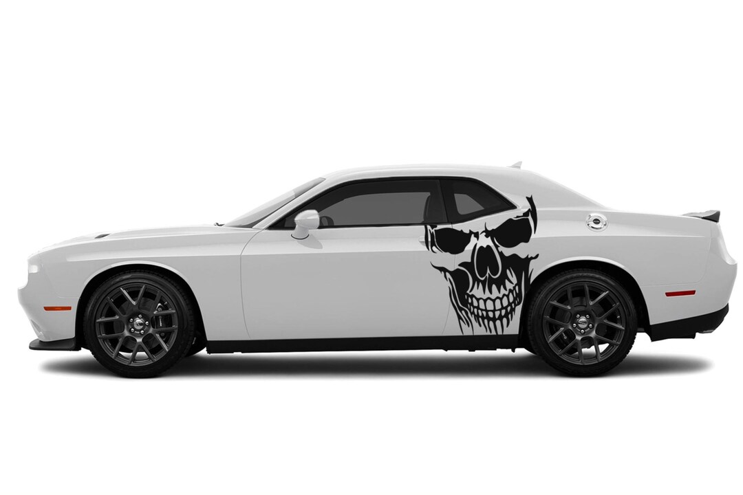 Extra Large Skull Body Side Vinyl Decal Graphics Fits Dodge Challenger ...