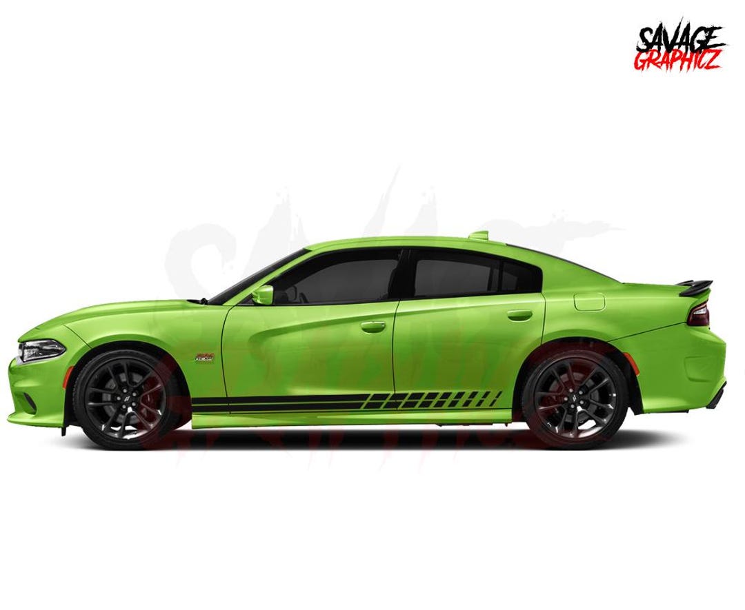 Double Gradient Rocker Panel Stripes Decals Fits Dodge Charger Sxt Rt ...