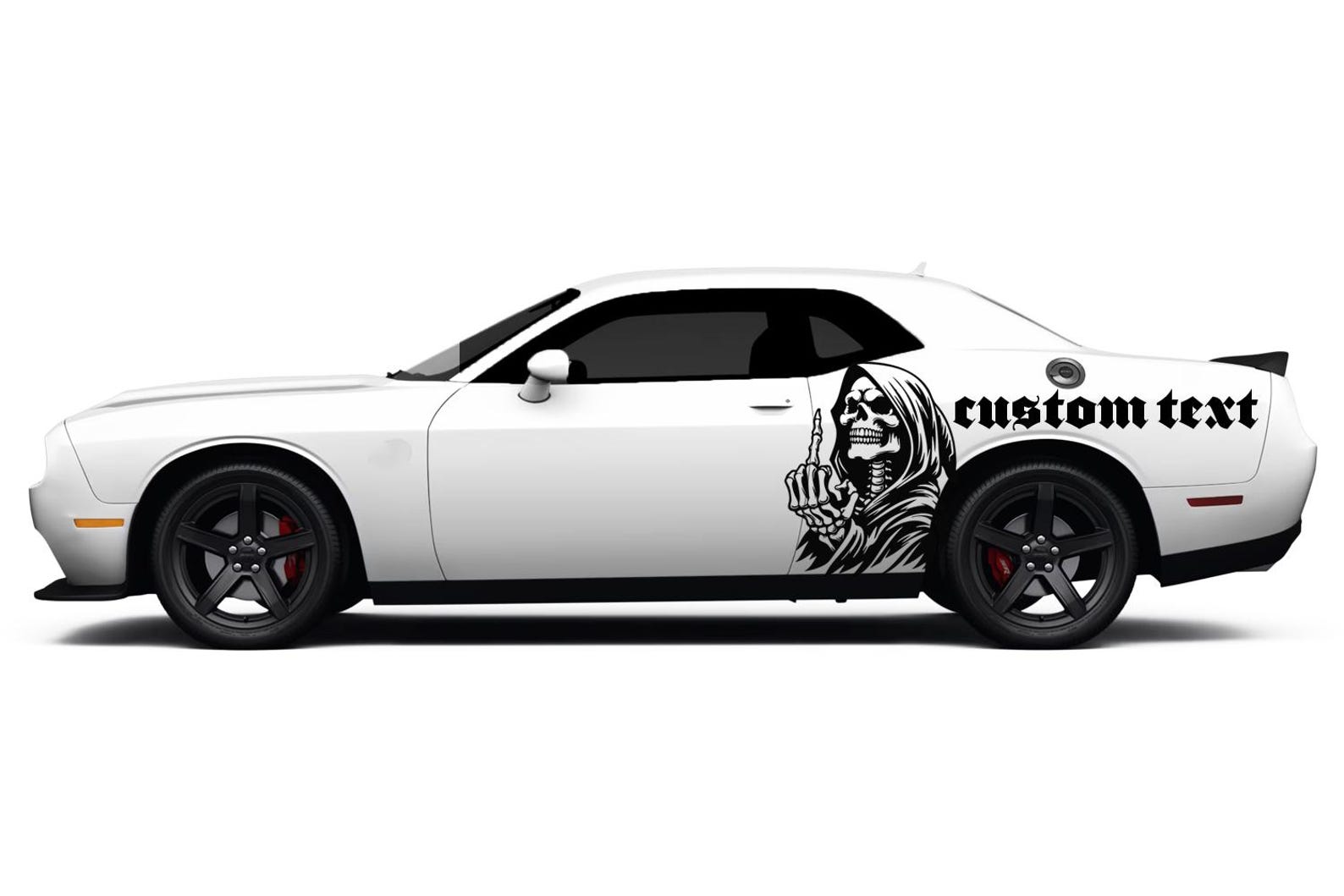 Large Reaper and Custom Text Side Vinyl Graphics Fits Dodge Challenger ...