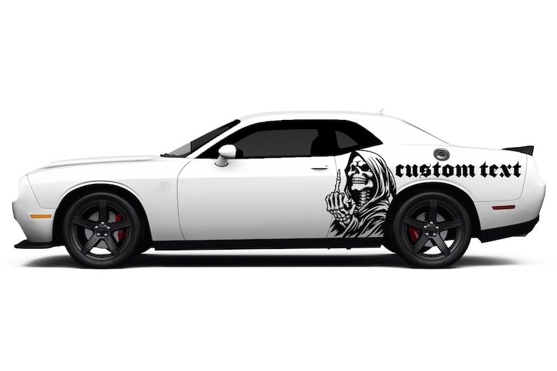 Large Reaper and Custom Text Side Vinyl Graphics Fits Dodge Challenger ...