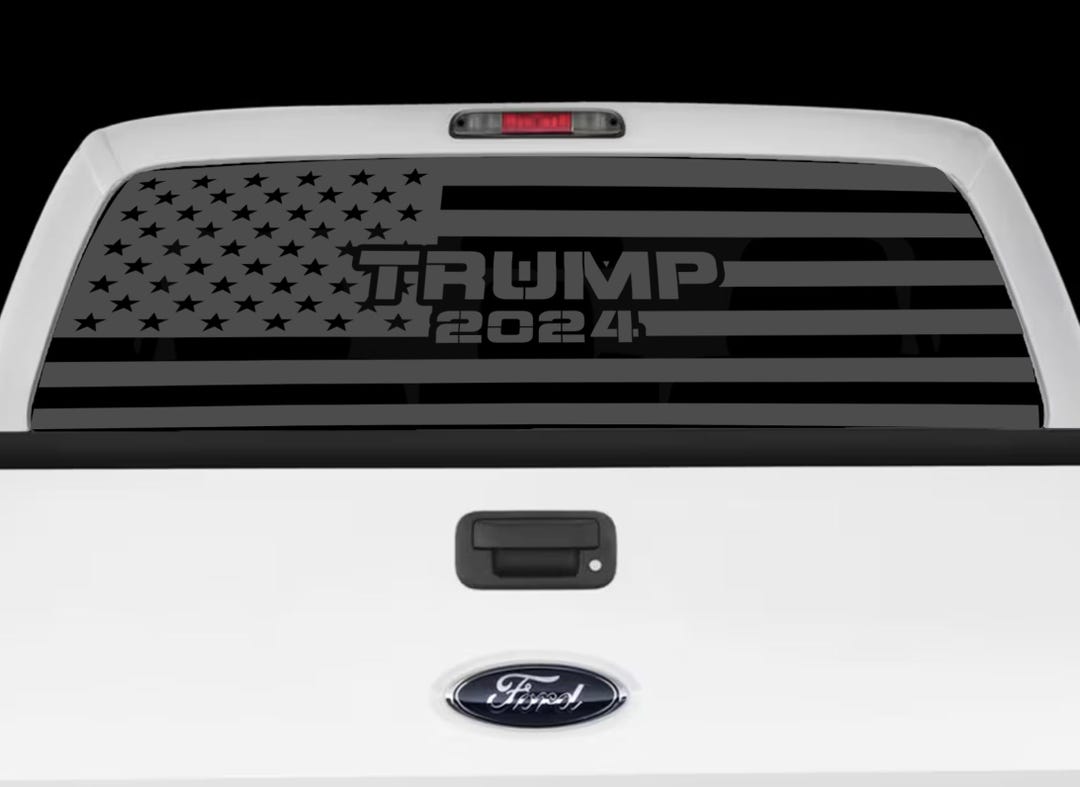 USA MAGA Trump 2024 American Flag Rear Window Vinyl Decal Universal ...