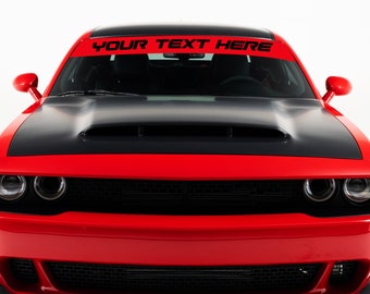 Custom Text Windshield Banner Decal Fits Dodge Challenger Sxt Rt Gt Srt ...