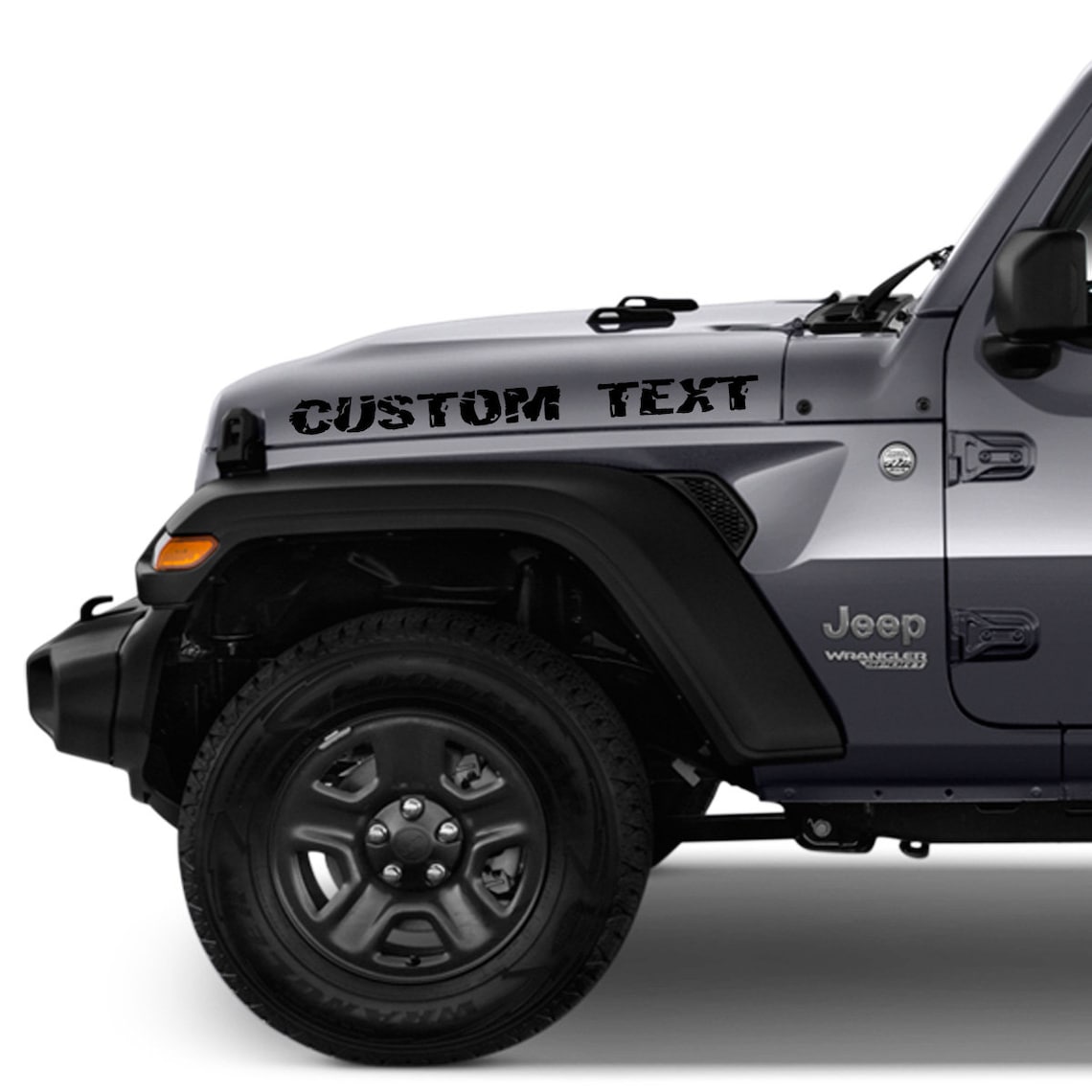 Custom Text Hood Distressed Mud Text Decals Fits Jeep Yj Tj Cj Jl Jk - Etsy