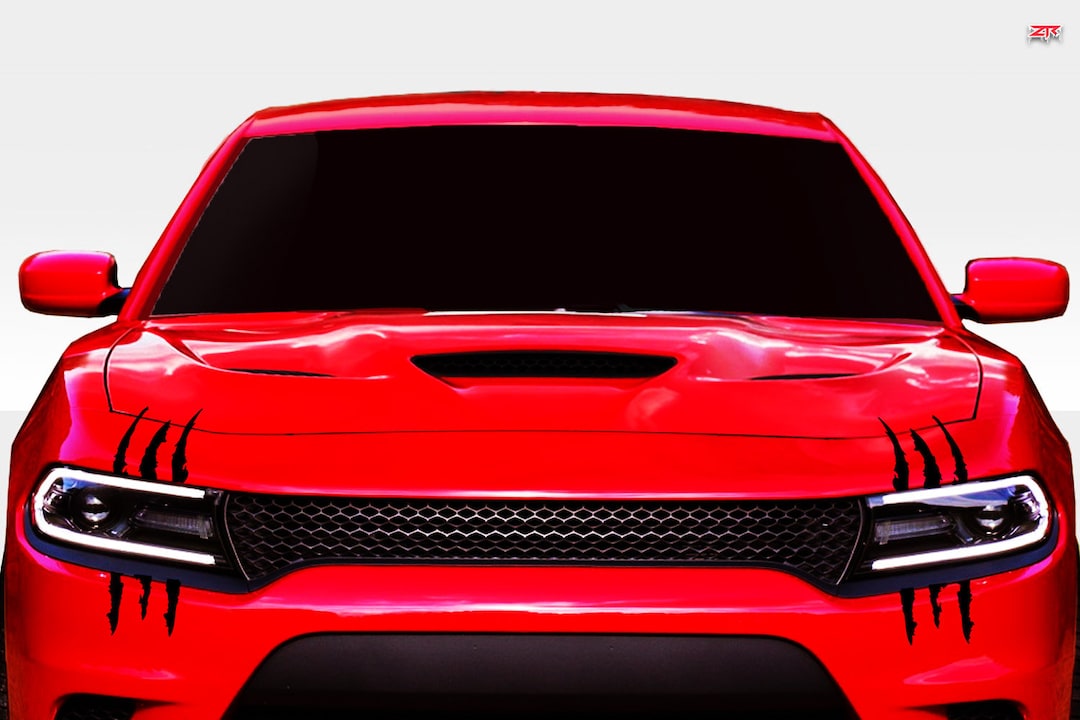 2 Headlight Claws Scratch Vinyl Decals Fits Dodge Charger Sxt Rt Gt Srt ...