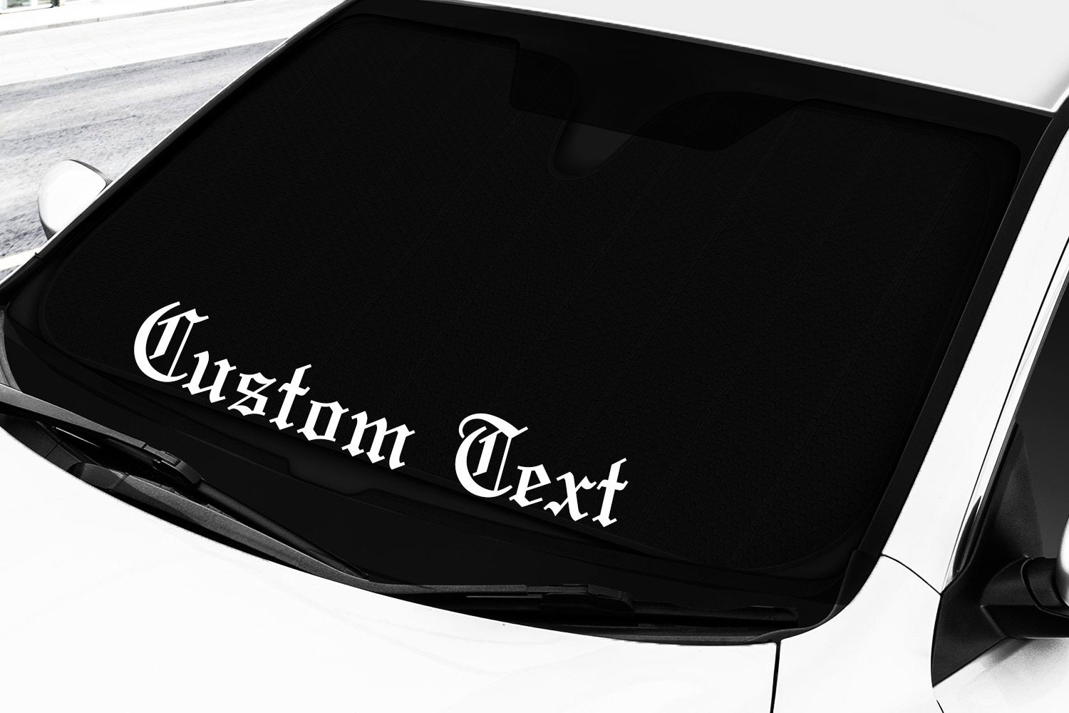 Windshield Custom Old English Text Vertical Banner Decal - Etsy
