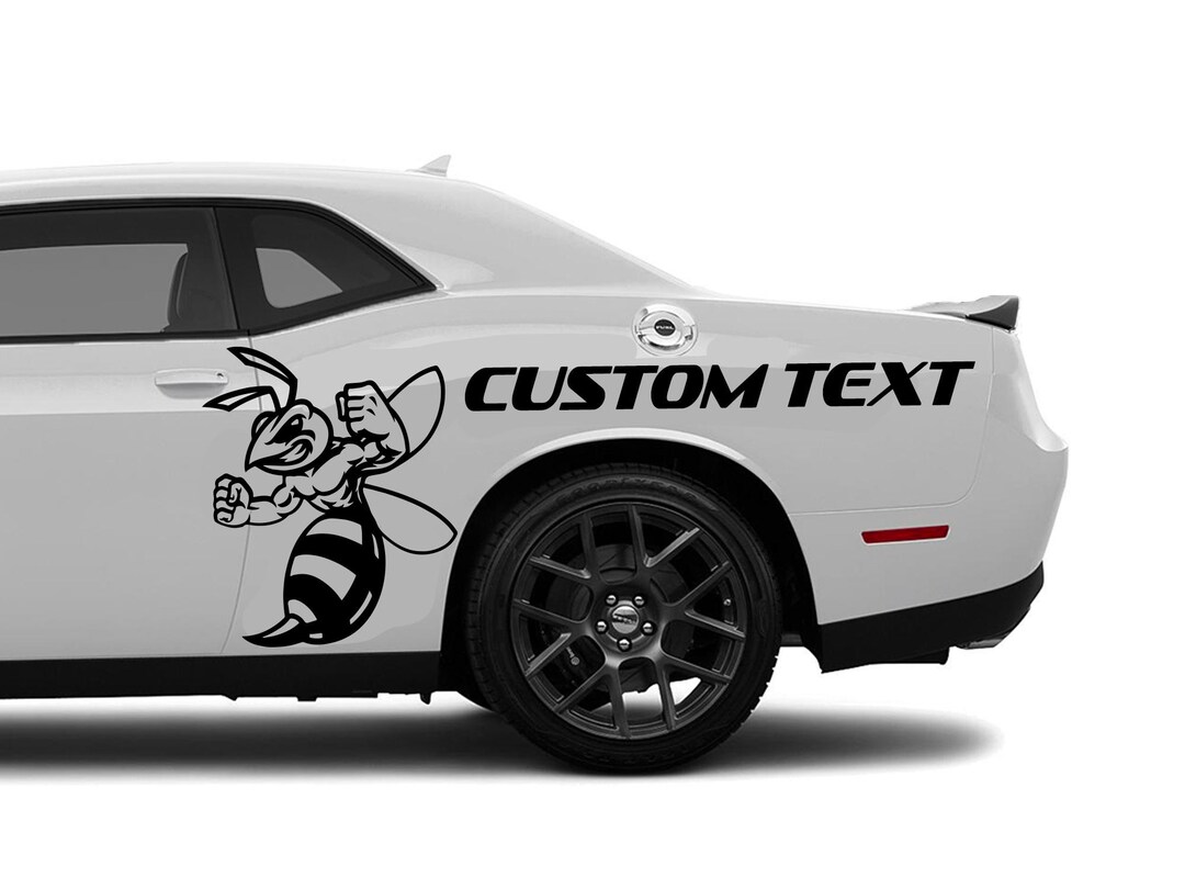 Angry Bee With Custom Text Side Vinyl Graphics Fits Dodge Challenger - Etsy