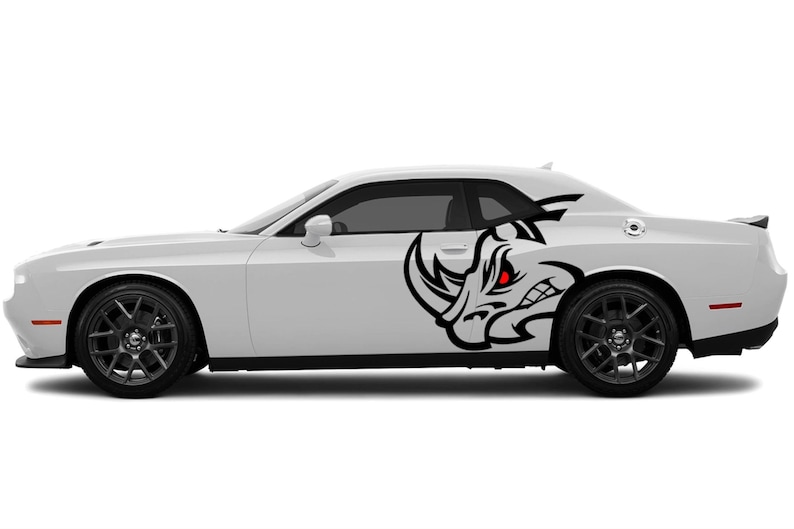 Extra Large Angry Rhino Body Side Vinyl Decal Graphics Fits Dodge ...