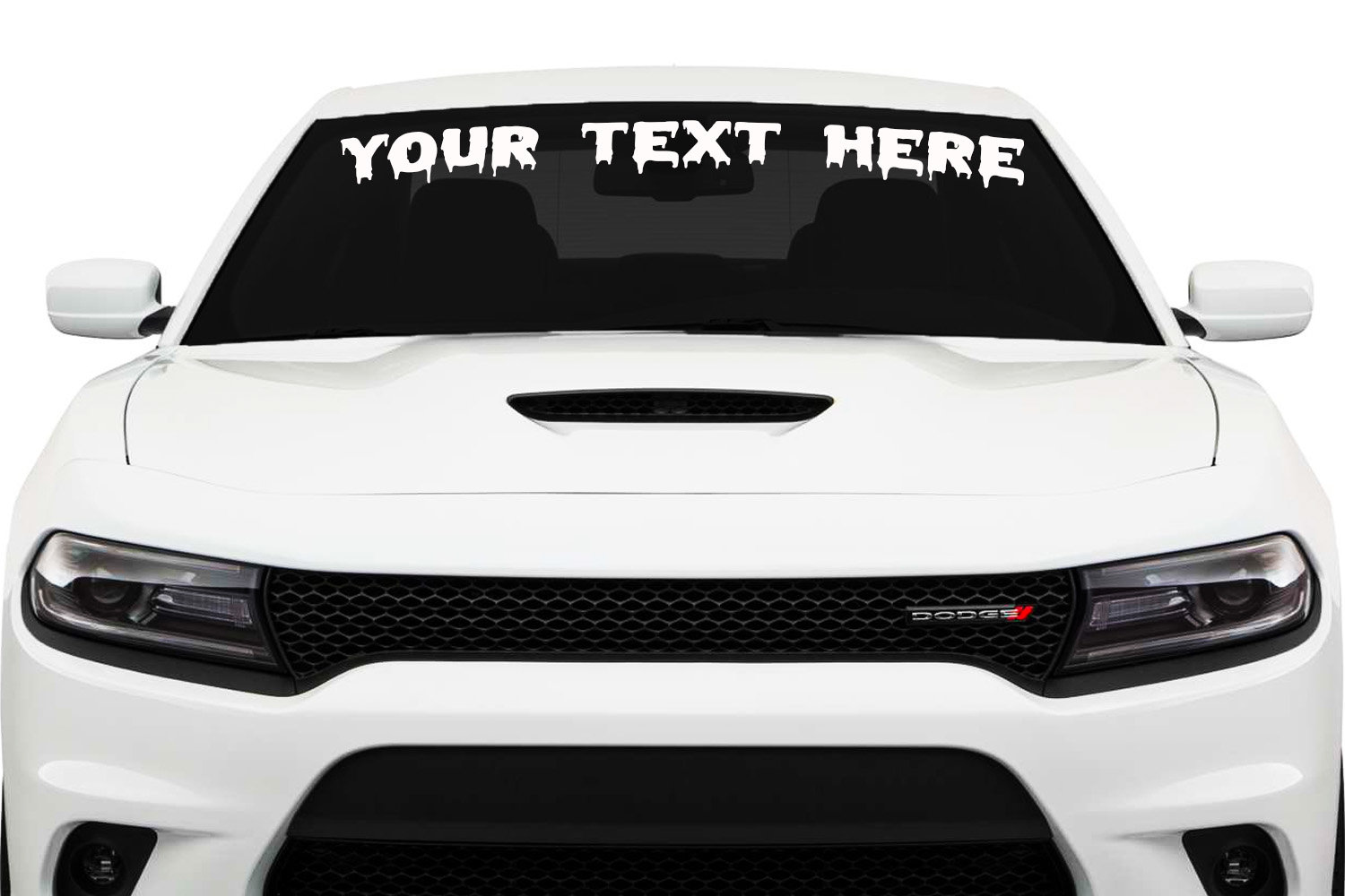 Custom Dripping Text Windshield Banner Decal Fits Dodge Charger Sxt Rt Gt Srt Scatpack Etsy