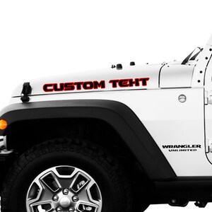 Custom Text Hood Outlined 2 Colored Decals Fits Jeep Yj Tj Cj Jl Jk - Etsy