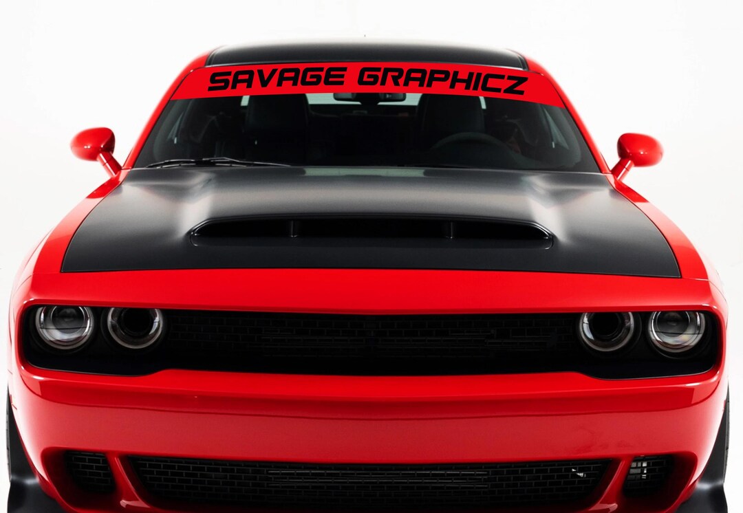 Cutout Custom Text Windshield Banner Decal Fits Dodge Challenger Sxt Rt ...