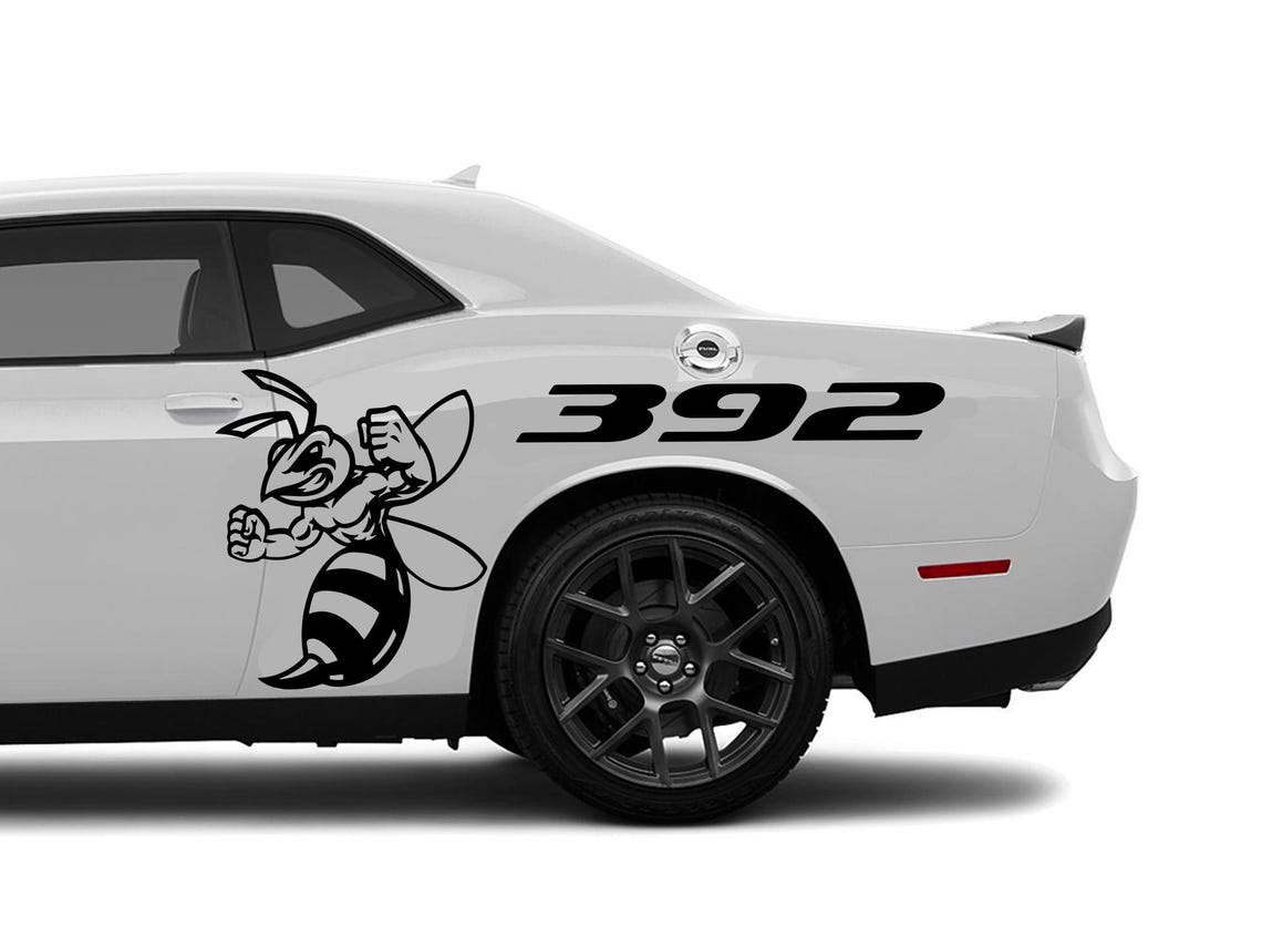 Angry Bee With Custom Text Side Vinyl Graphics Fits Dodge Challenger - Etsy