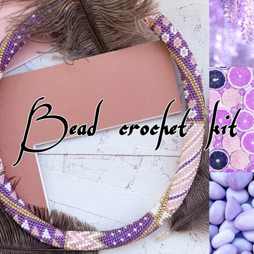 KIT to Make Bead Crochet Black Rope Necklace Bracelet Red - Etsy