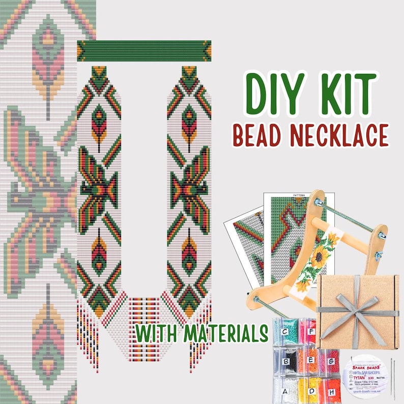 DIY Bead Loom Necklace Kit – American Native Eagle Orchid Pattern ...