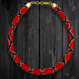 PDF Red Gold Python Necklace Pattern Bead Crochet Rope - Etsy
