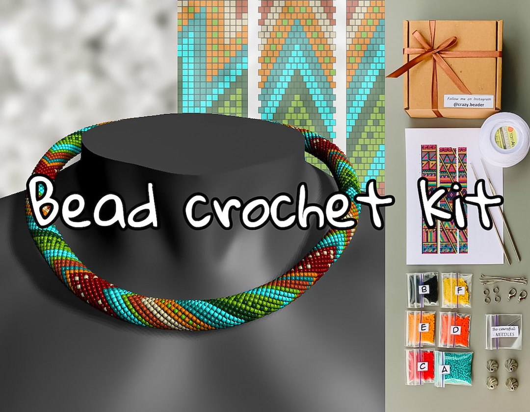 DIY Native American Beadwork Necklace Kit, Bead Crochet Necklace KIT ...