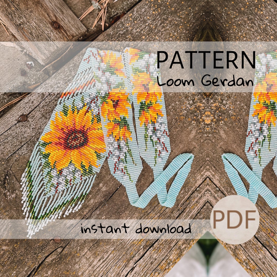 PDF Blue Yellow Sunflower Seed Bead Woven Necklace Pattern, Craft ...