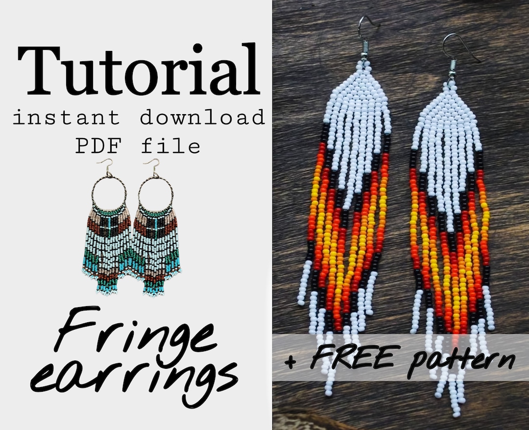PDF Tutorial Fringe Earrings - Long Hoop Fringe Earrings Tutorial - DIY ...
