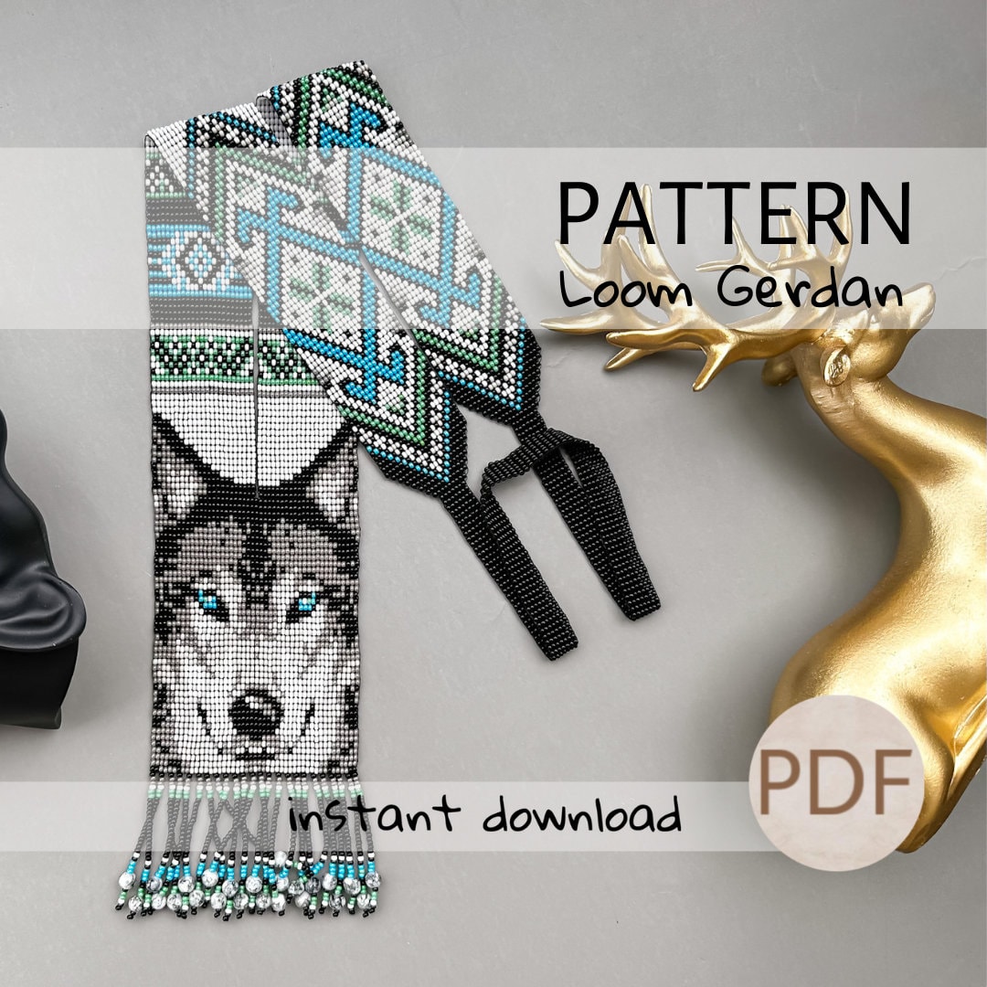 PDF Bead Wolf Necklace Making Pattern, Wild Animal Native Jewelry ...
