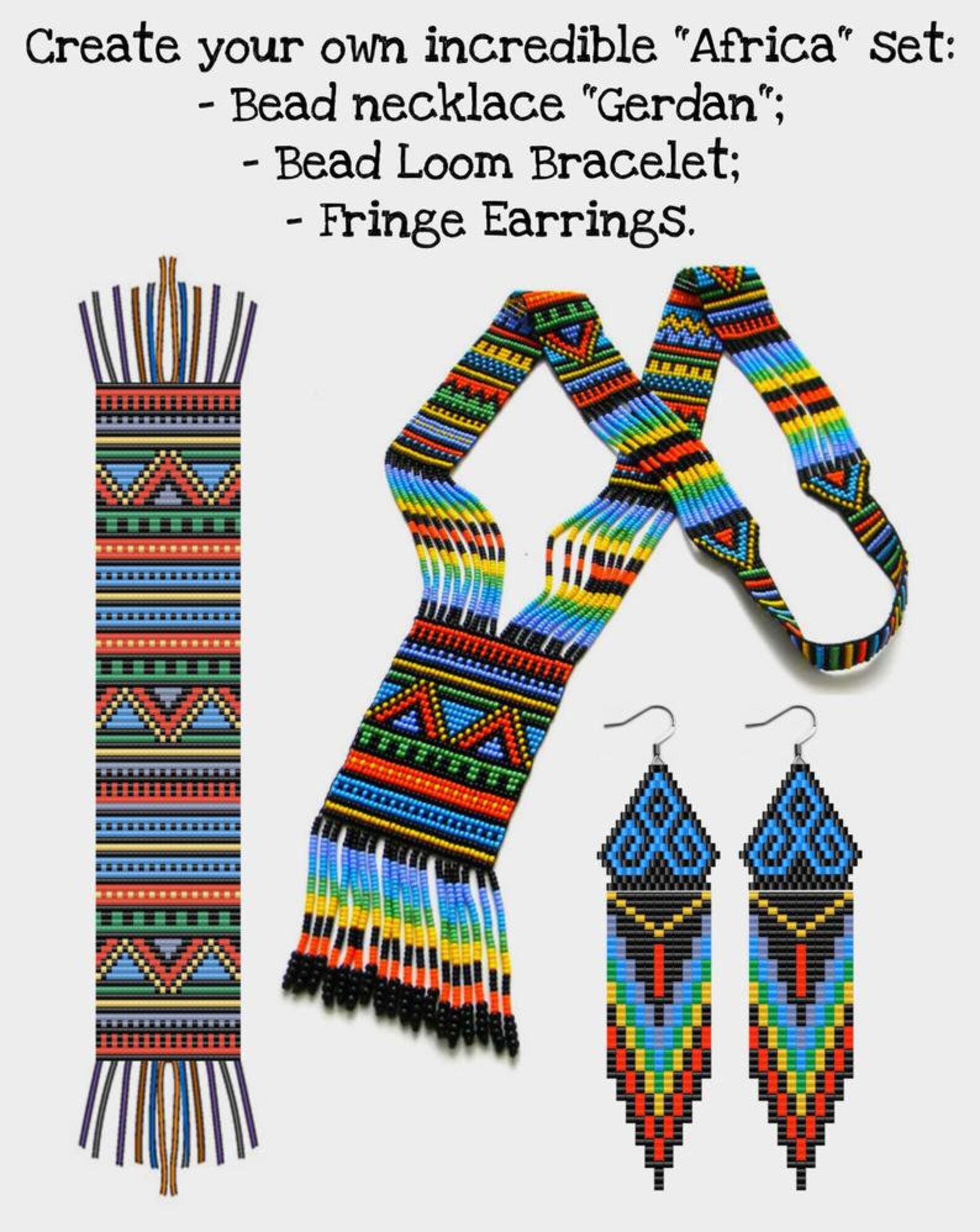 KIT to make Africa Loom Beading Bracelet DIY Colorful loom | Etsy
