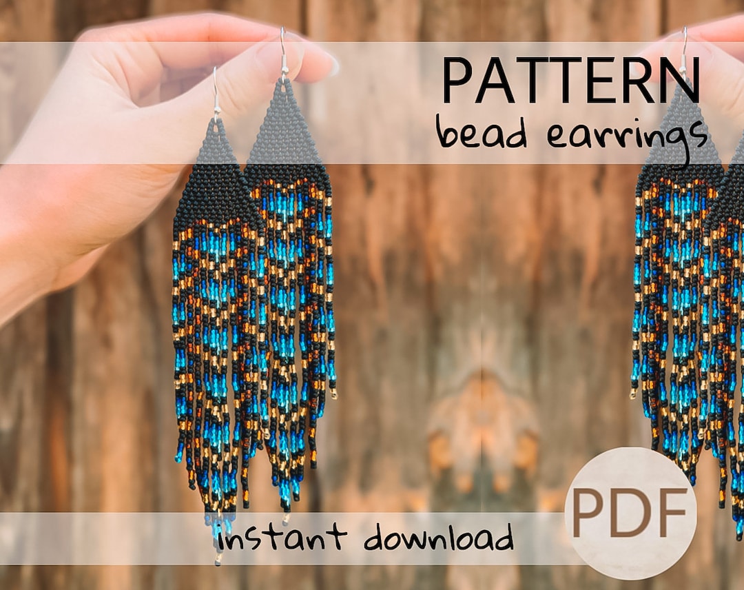 PDF Dragon Bead Fringe Earrings Pattern Blue Dragon Skin - Etsy