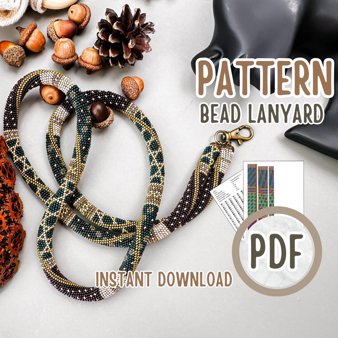 PDF Bead Crochet Lanyard Keychain Pattern, Handmade Autumn Boho Hippie ...
