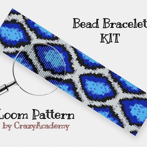 KIT to Make Azure Python Beading Bracelet DIY Animal Print Pattern Loom ...