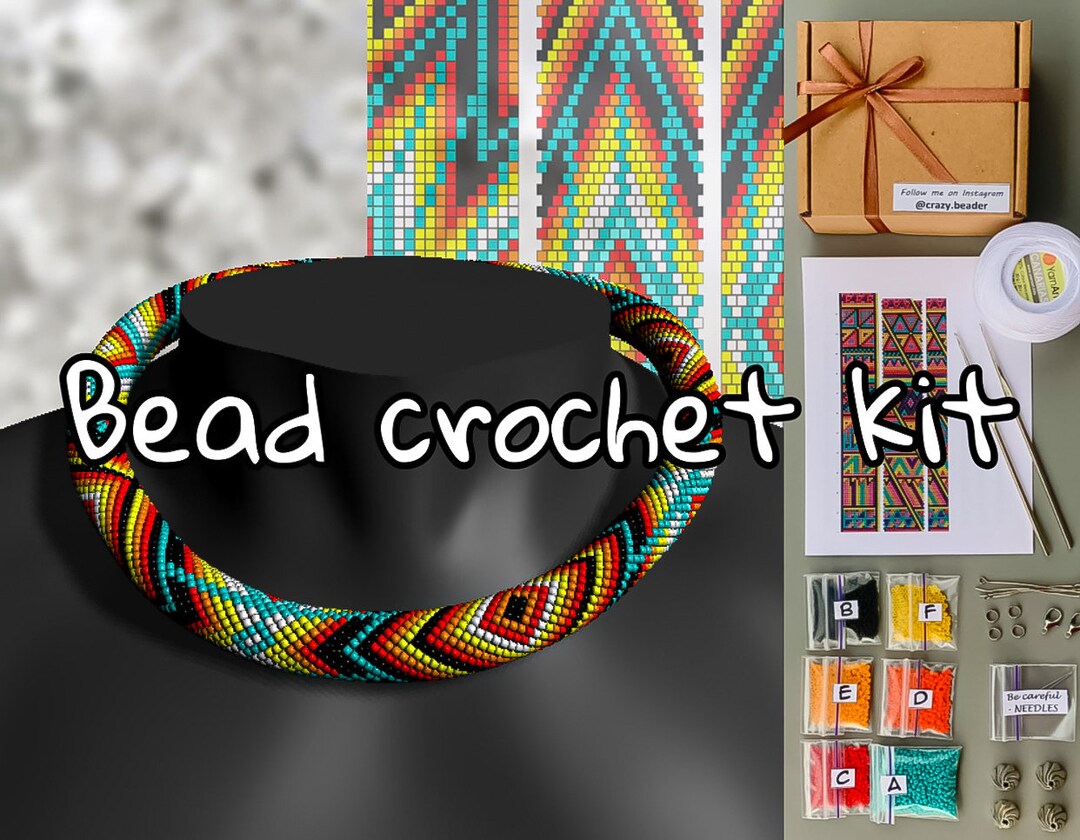 DIY Native American Beadwork Necklace Kit, Bead Crochet Necklace KIT ...